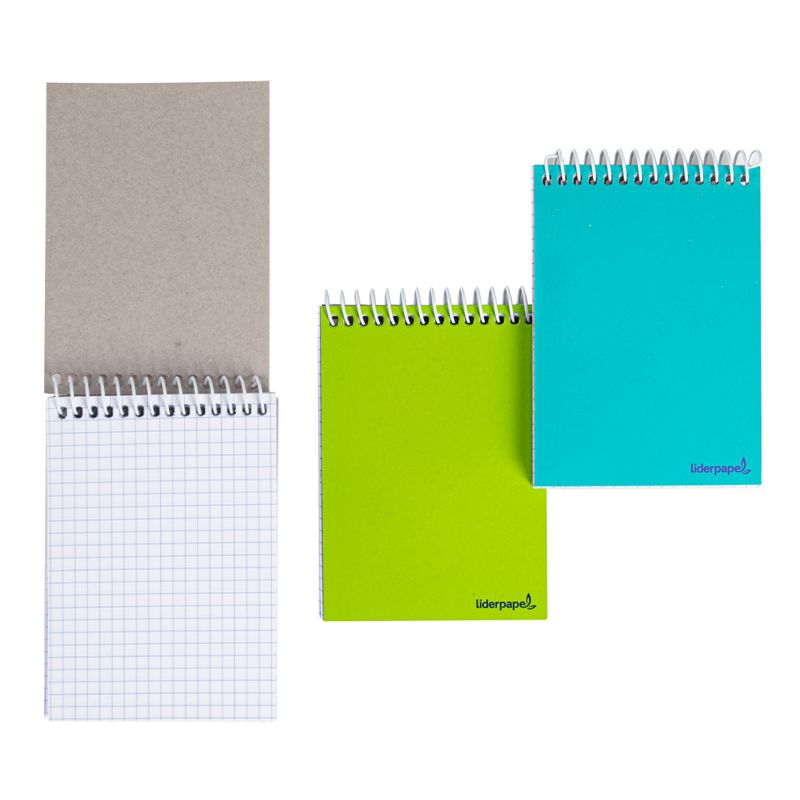 Libreta, block de notas vertical, octavo 105x160 cuadros, Mercamaterial.